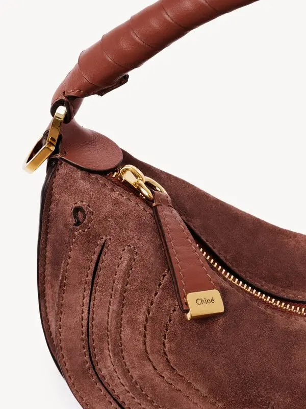 Chloé Mini Marcie Shoulder Bag In Suede Leather