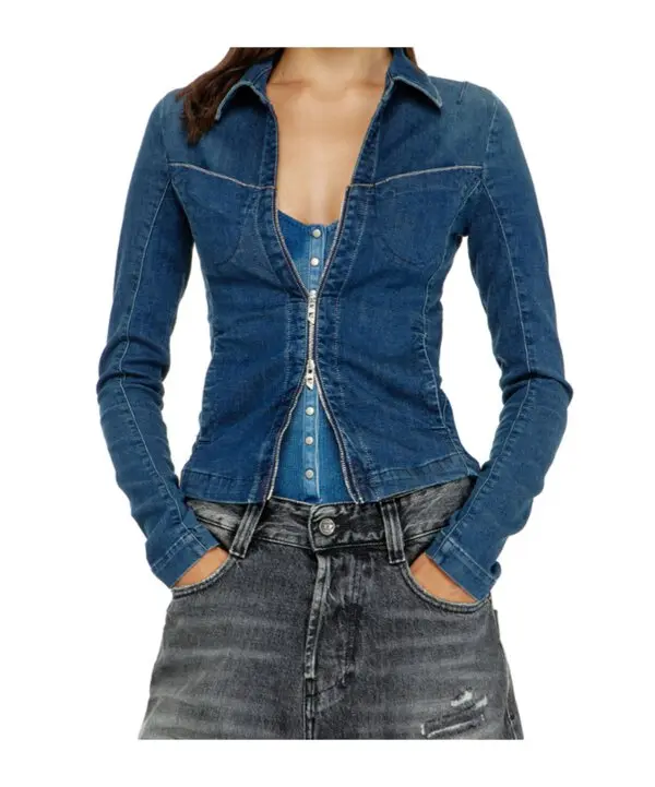 DIESEL® Denim Full-zip Shirt