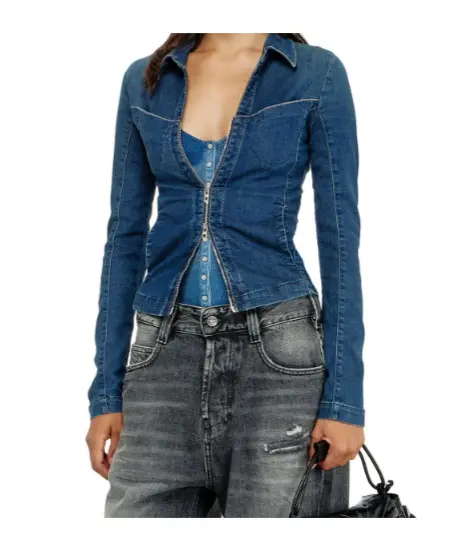 DIESEL® Denim Full-zip Shirt