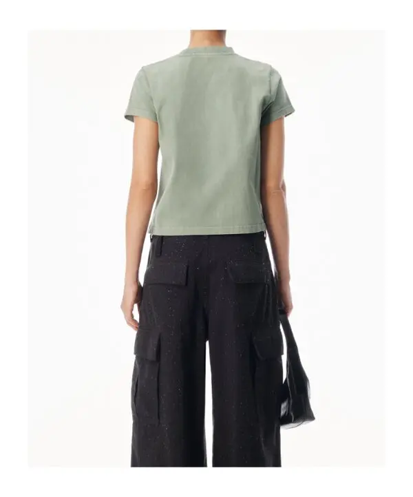 Alexander Wang Cropped Logo T-shirt - Washed Sage