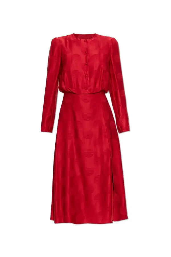 Valentino Garavani All-over Patterned Crewneck Dress - Red