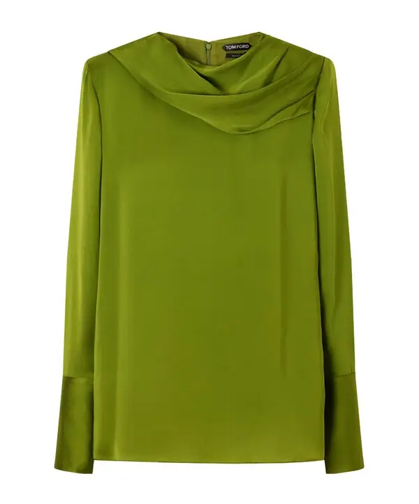 TOM FORD Draped Silk-georgette Blouse