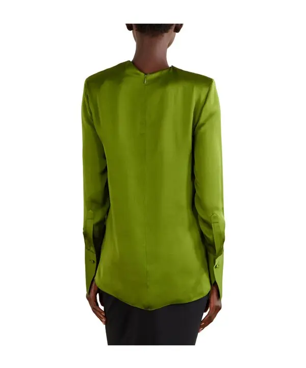 TOM FORD Draped Silk-georgette Blouse