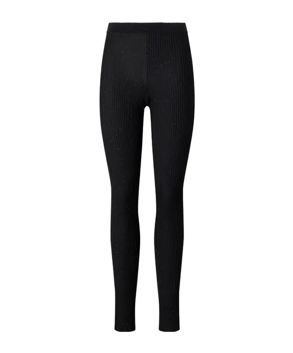 TOM FORD Ribbed Lurex Leggings - Black