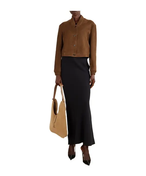 TOM FORD Cropped Suede Bomber Jacket