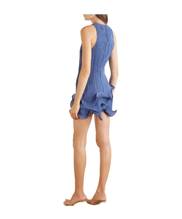 Cult Gaia Plissé-chiffon Mini Dress
