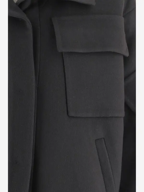 Giorgio Armani Multi-pocket Drawstring Coat - Grey