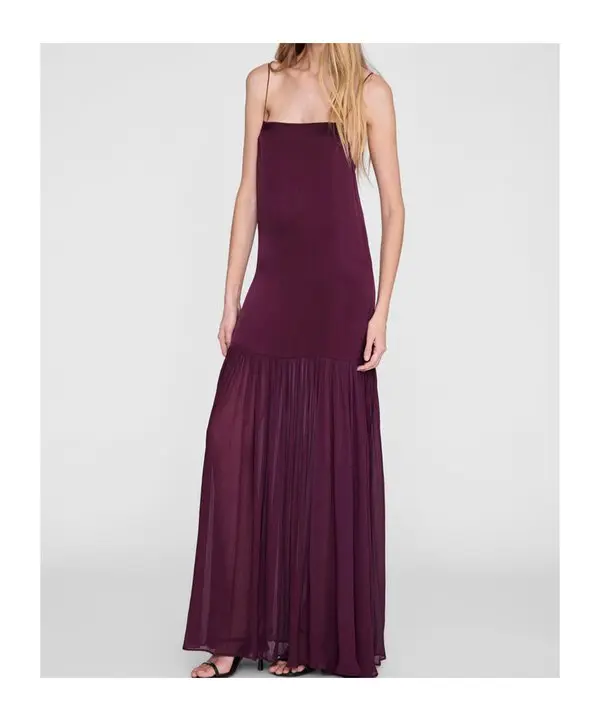 ANINE BING Clementine Pleated-skirt Maxi Dress