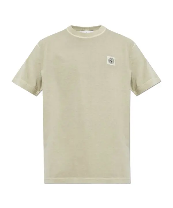Stone Island Logo Patch Crewneck T-shirt - Nude
