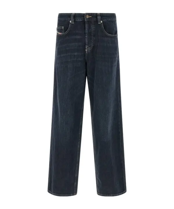 DIESEL® Belt-loop Jeans With Contrast Stitching And Logo Patch