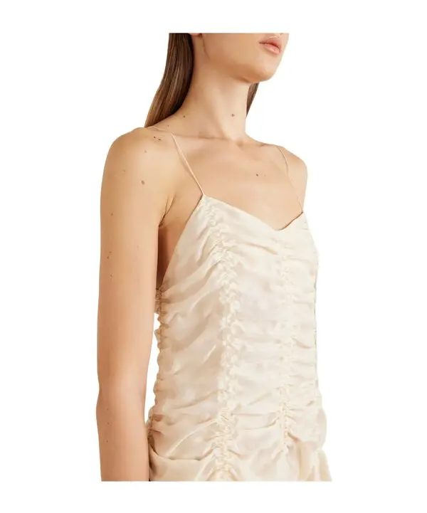 Khaite Ruched Silk-blend Midi Dress