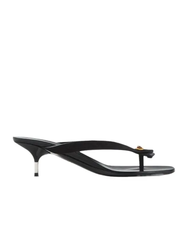 Versace Medusa-plaque Kitten-heel Mules - Black
