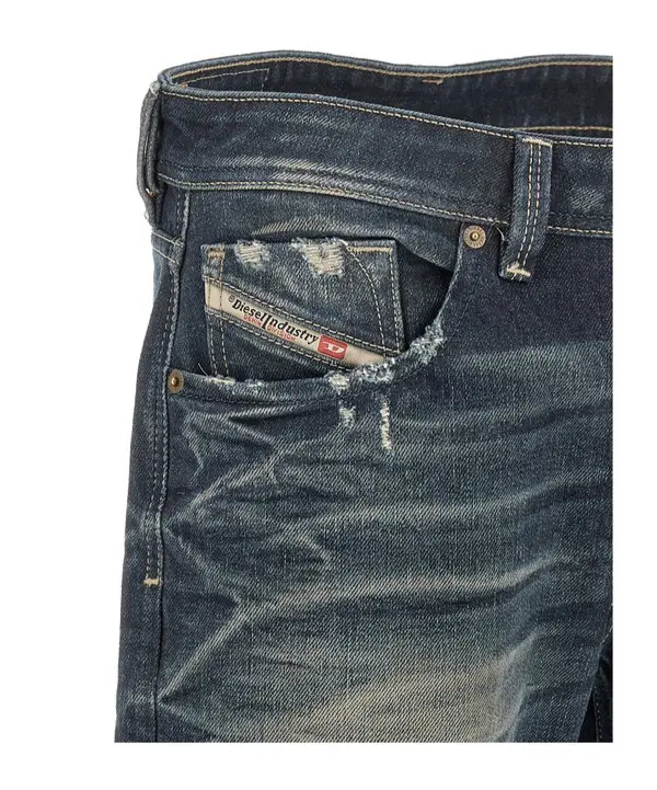 DIESEL® Belt-loop Jeans With Vintage Wash And Distressed Details