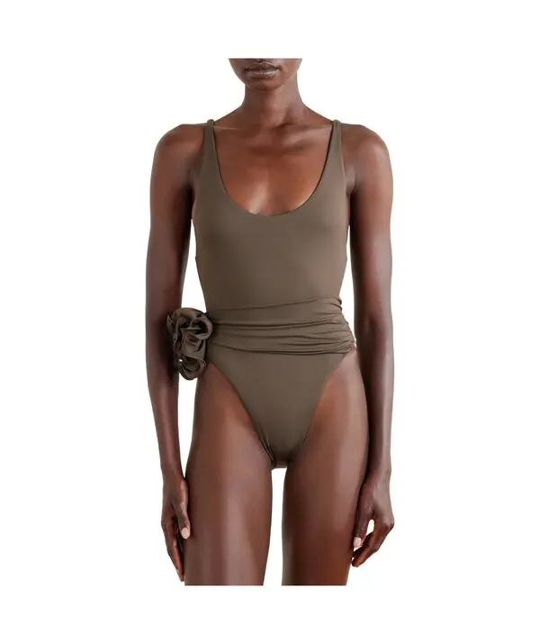 Magda Butrym Embellished Gathered Swimsuit
