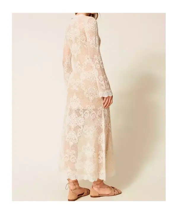 TWINSET Long Jacquard-knit Alpaca-blend Dress
