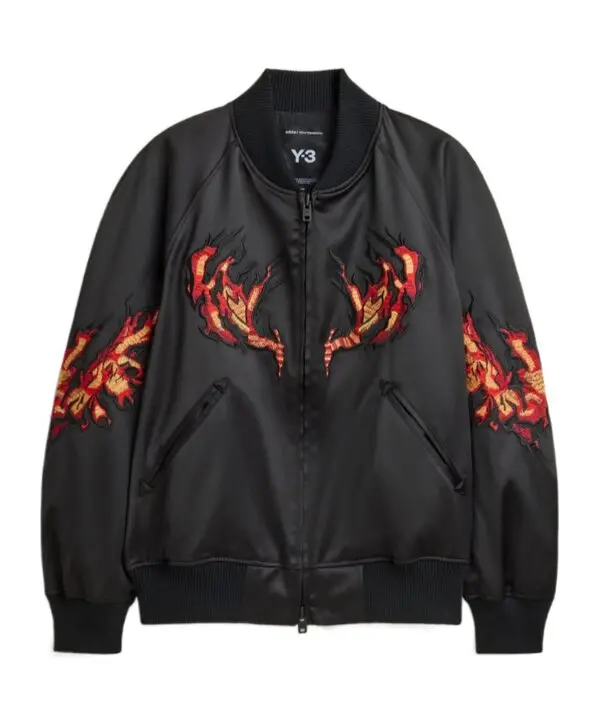 Y3 Embroidered Graphic Satin Souvenir Jacket