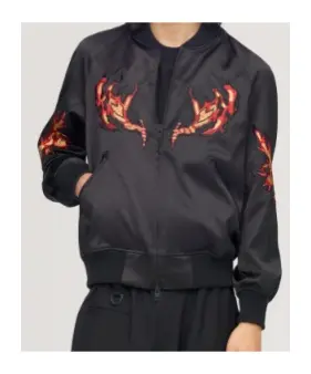 Y3 Embroidered Graphic Satin Souvenir Jacket