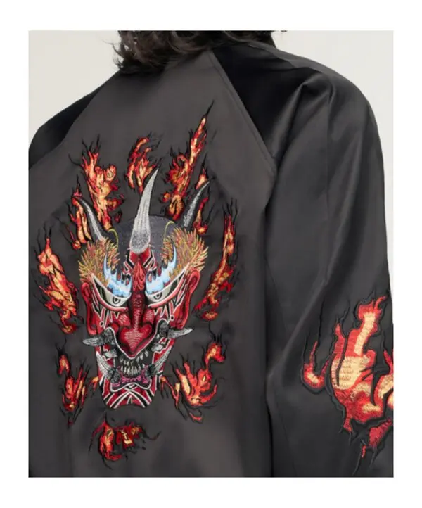 Y3 Embroidered Graphic Satin Souvenir Jacket