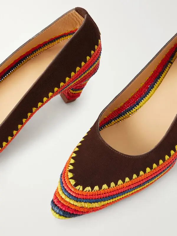Gabriela Hearst Peggy Crocheted Suede Pumps