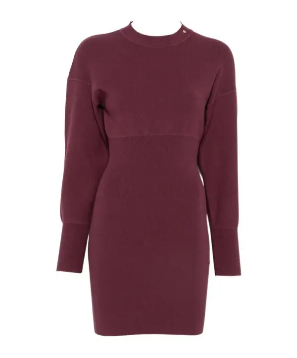 ANINE BING Ribbed-knit Long-sleeve Mini Dress