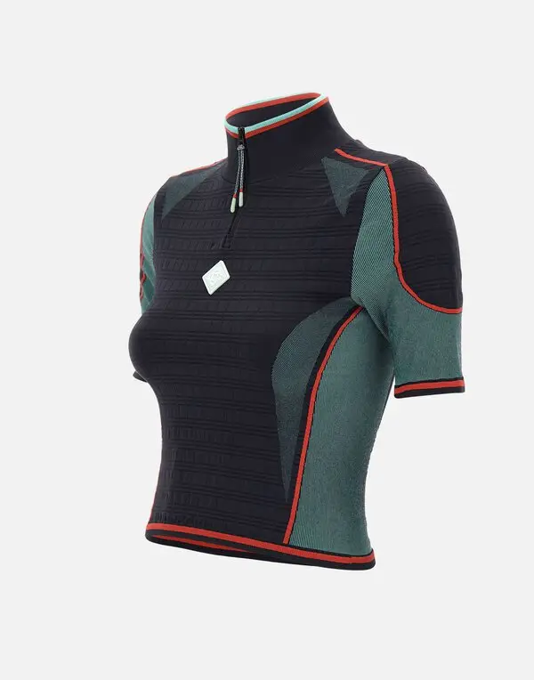 Casablanca High-neck Half-zip Top