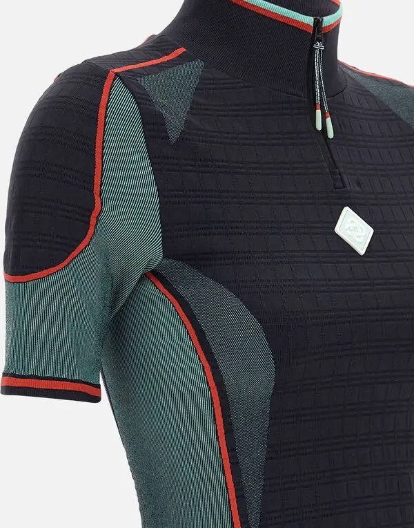 Casablanca High-neck Half-zip Top