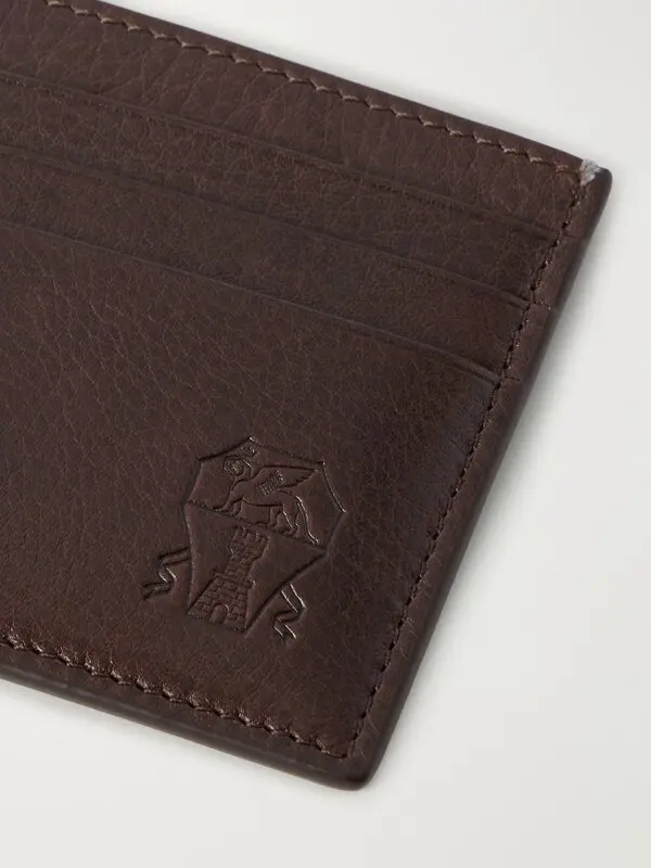 Brunello Cucinelli Logo-debossed Full-grain Leather Cardholder
