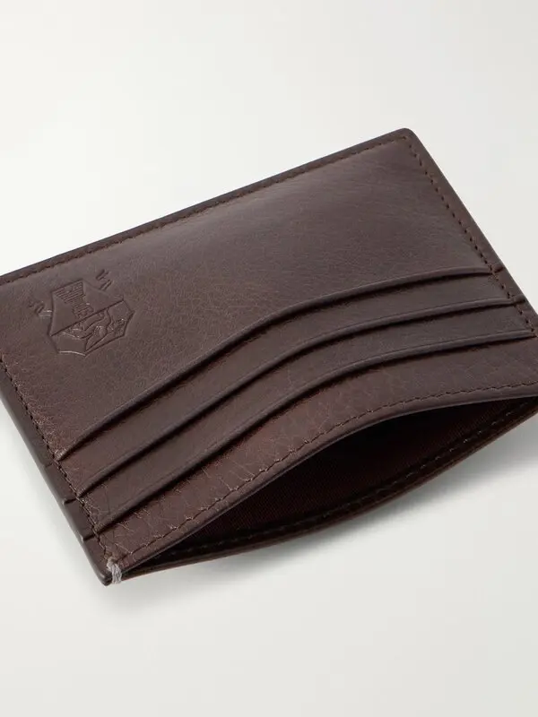 Brunello Cucinelli Logo-debossed Full-grain Leather Cardholder