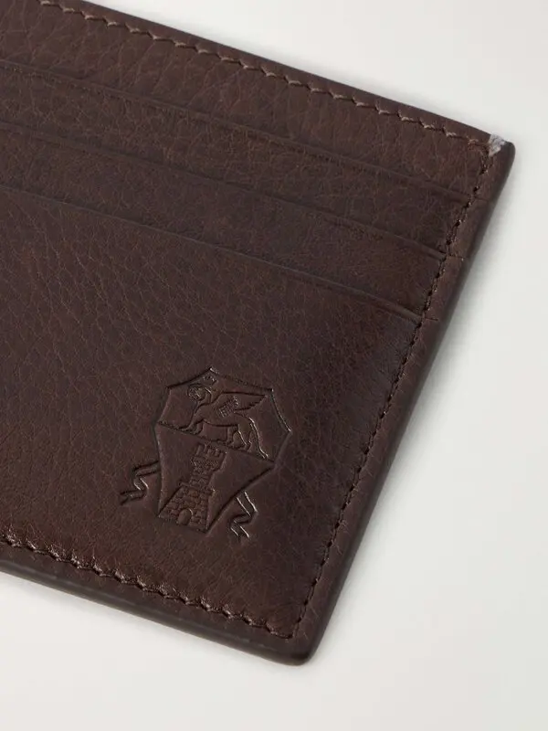 Brunello Cucinelli Logo-debossed Full-grain Leather Cardholder