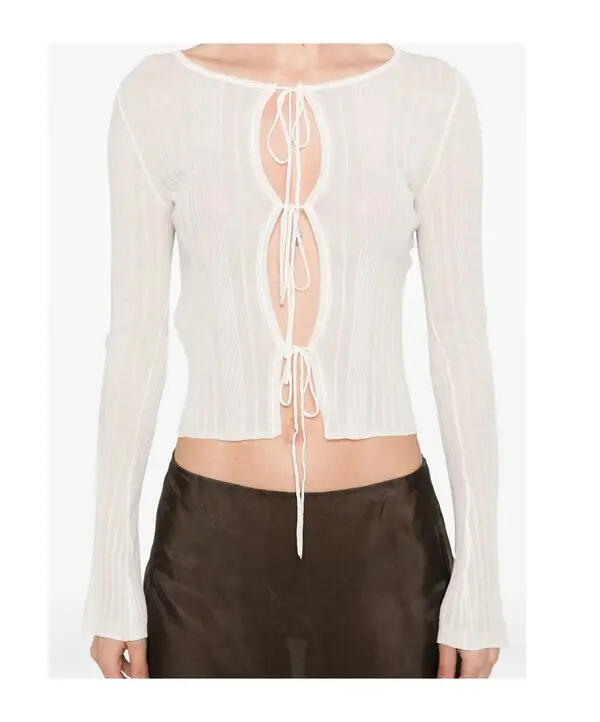 Pinko Ribbed Front Tie Jumper