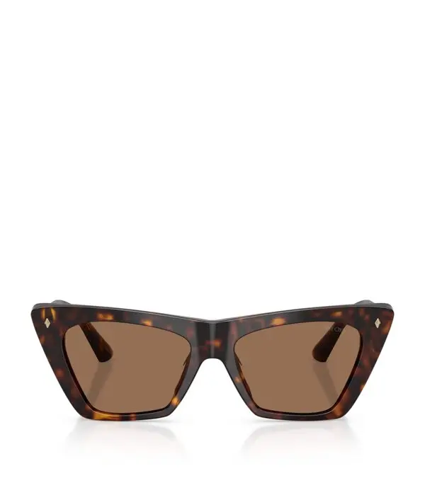 JIMMY CHOO Square Cat Eye Sunglasses - Brown