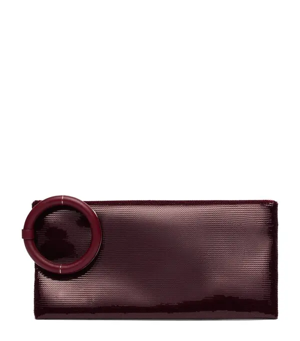 TOM FORD Sequinned Ring Clutch Bag - Burgundy