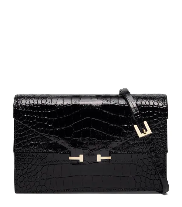 TOM FORD Small Croc-embossed Leather Bag