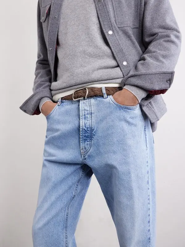 Brunello Cucinelli 3cm Woven Suede Belt