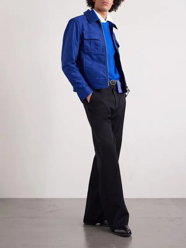 TOM FORD Slim-fit Cotton-satin Blouson Jacket - Blue