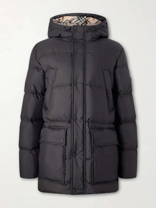 Burberry Hooded Wool-trimmed Quilted Shell Down Jacket