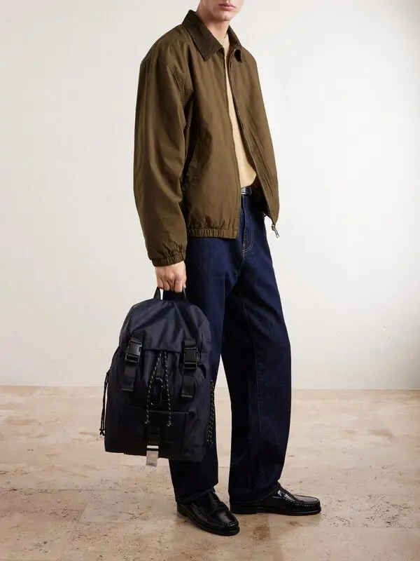 A.p.c. Logo-print Rip-stop Shell Backpack - Blue