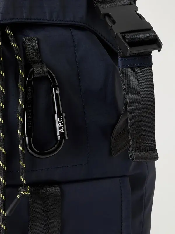 A.p.c. Logo-print Rip-stop Shell Backpack - Blue
