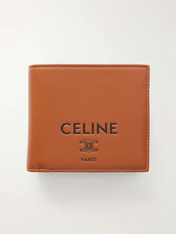 Celine Logo-debossed Leather Billfold Wallet