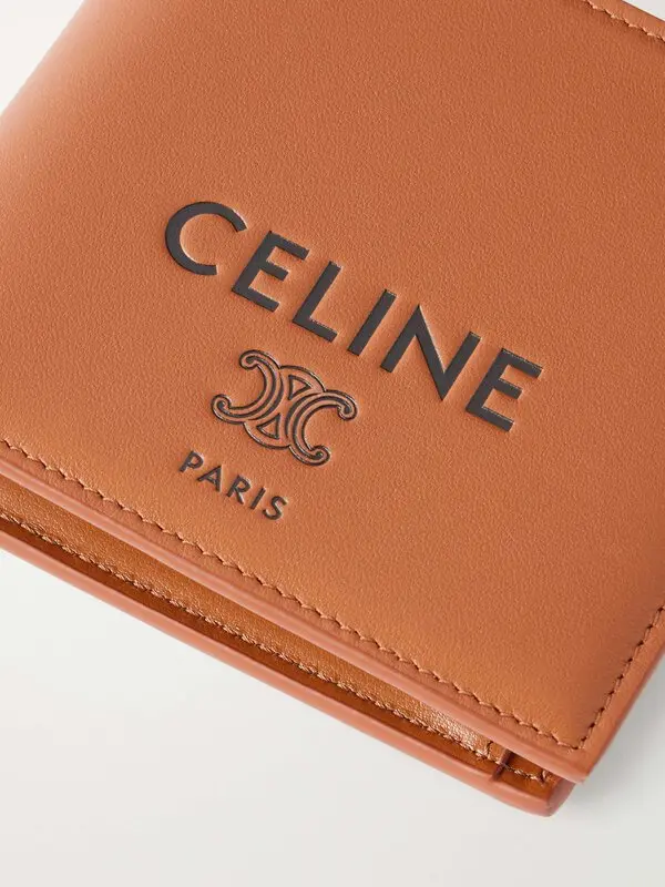 Celine Logo-debossed Leather Billfold Wallet