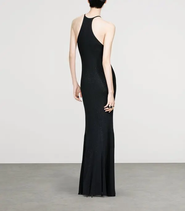 TOM FORD Rib-knit Micro Sequin Maxi Dress