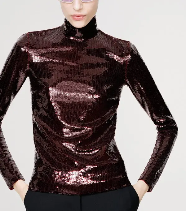 TOM FORD Sequinned Rollneck Top