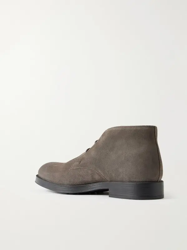 TOD'S Suede Lace-up Boots - Brown