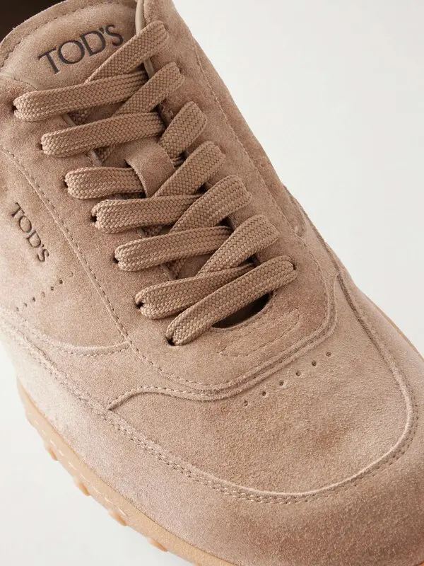 TOD'S Panelled Leather-trimmed Suede Sneakers