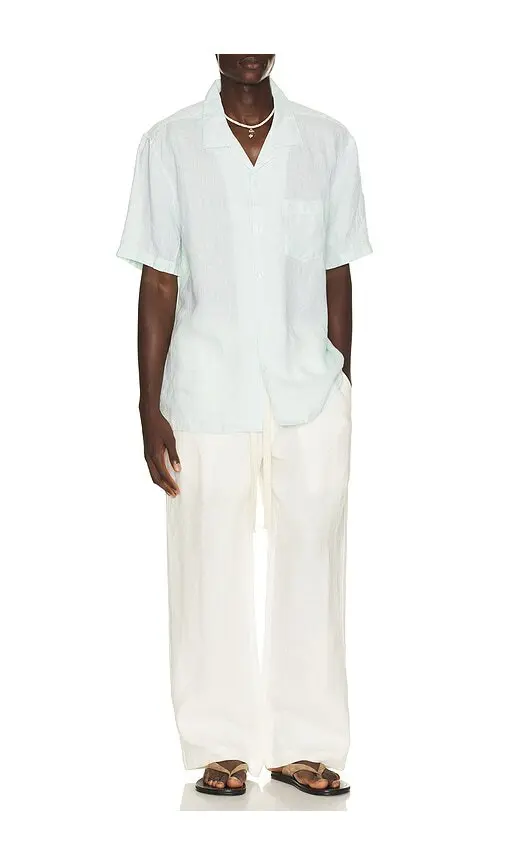 J. Lindeberg Elio Linen Shirt In Green
