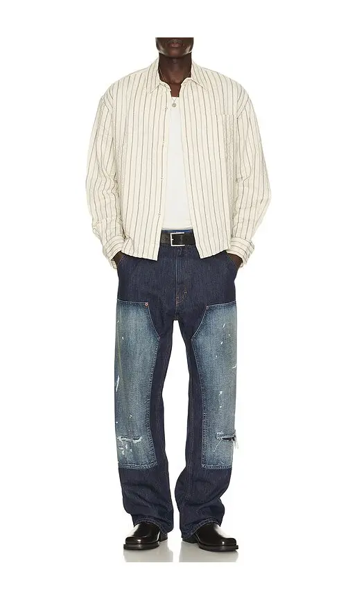 BOUND Porto Herringbone Stripe Long Sleeve Shirt