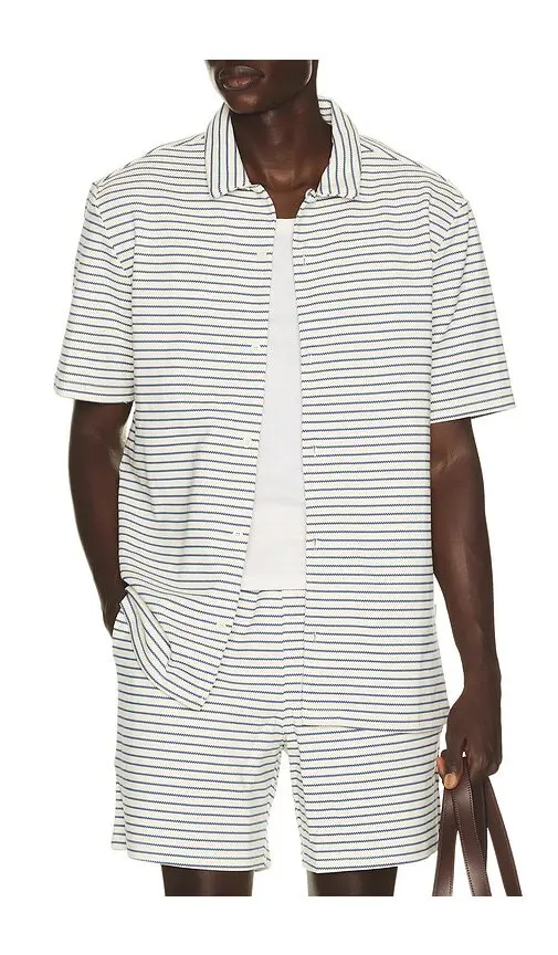 BOUND Stripe Jacquard Shirt In Blue