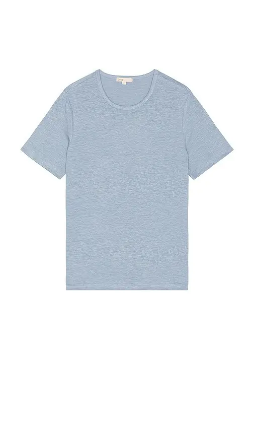 Onia Stretch Linen Crewneck Tee Shirt In Blue - Soft Blue