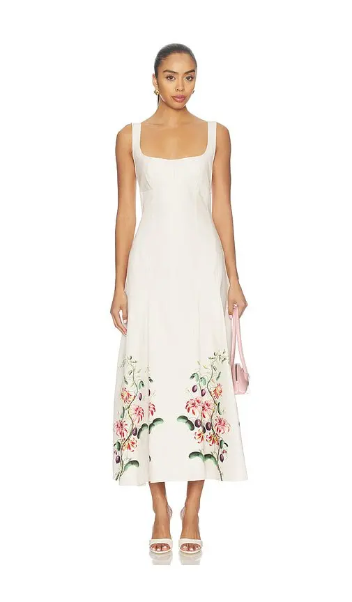 Clea Charlie Pleat Dress In Cream