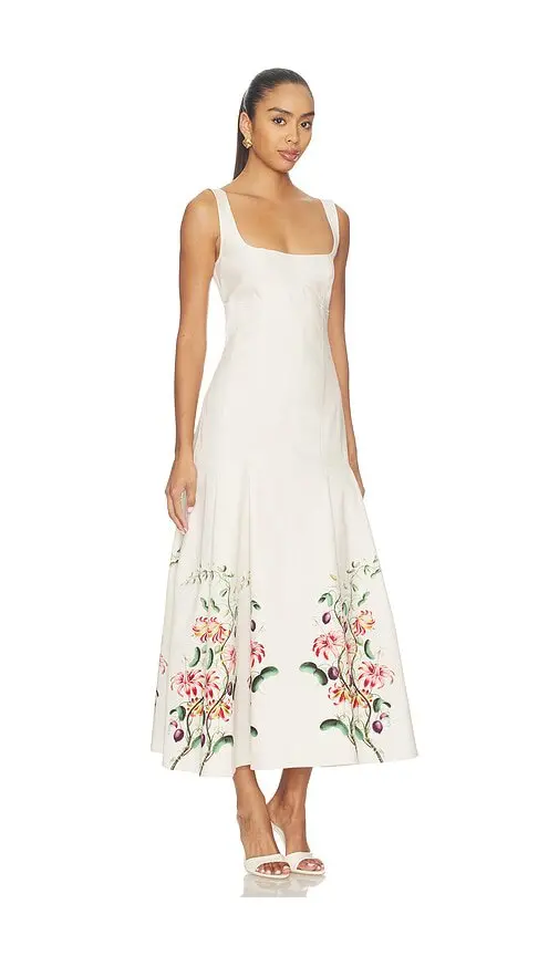 Clea Charlie Pleat Dress In Cream